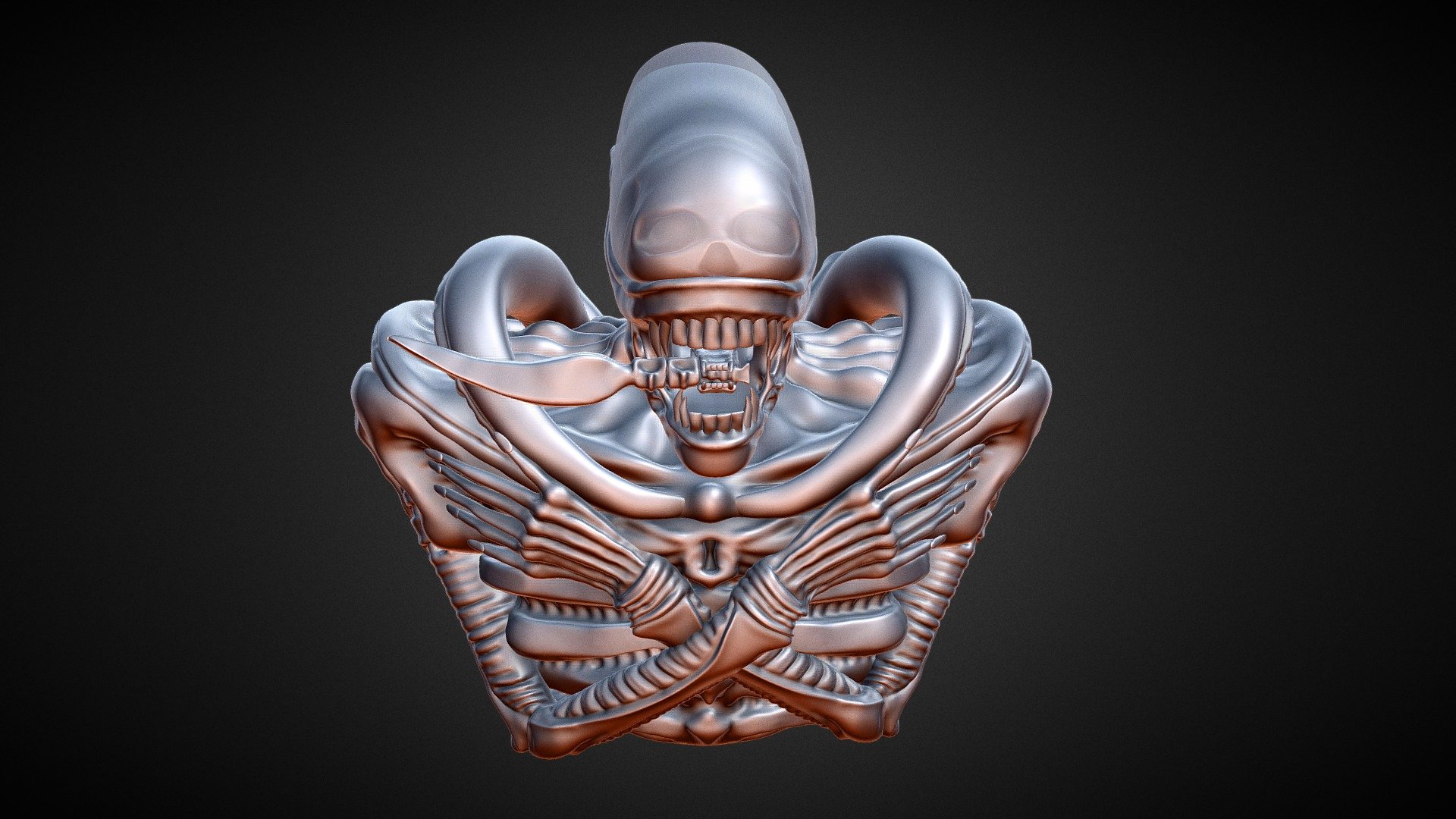 Download Xenomorph Chest whit animation and no textures 3D Model ...