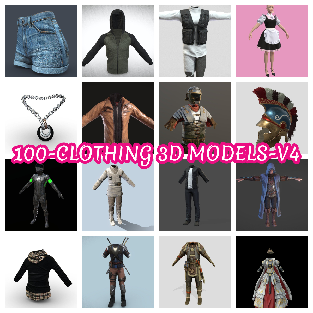 100 3D Models Collection - Ready For Games, Animation, AR, VR ...