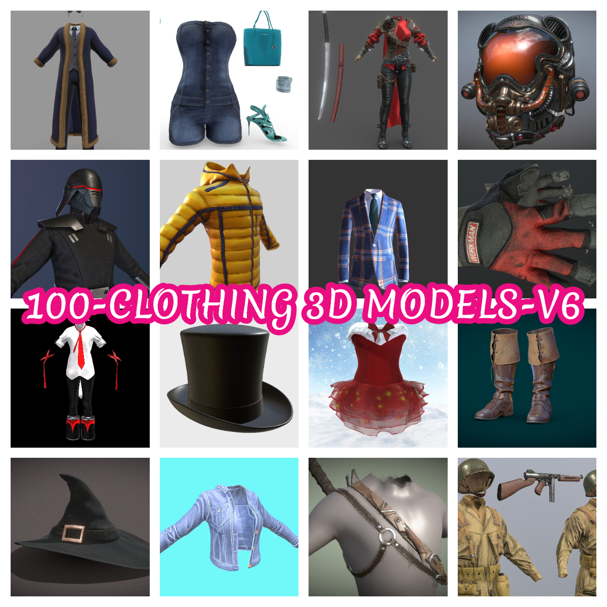100 3D Models Collection - Ready For Games, Animation, AR, VR ...