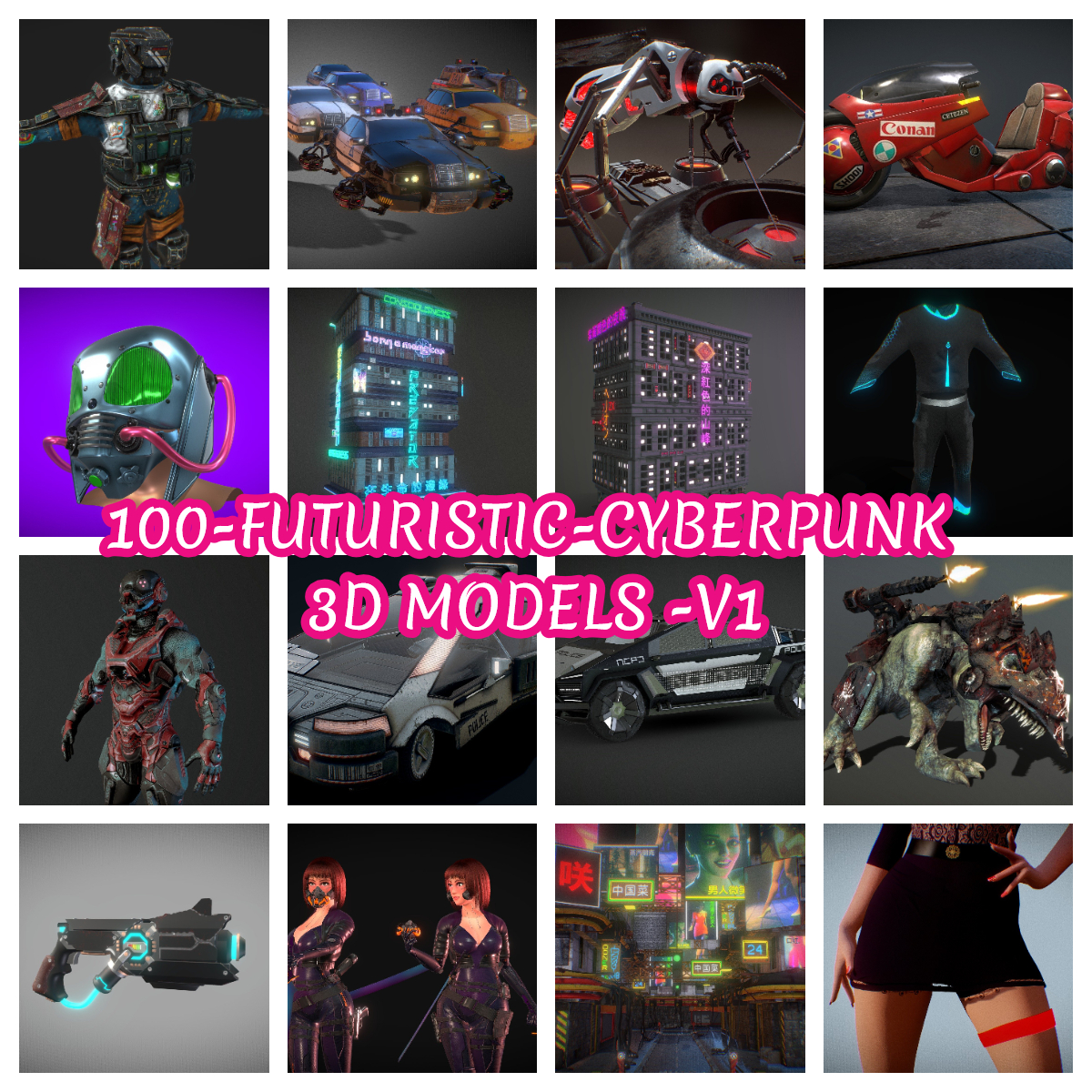 100 3D Models Collection - Ready For Games, Animation, AR, VR ...