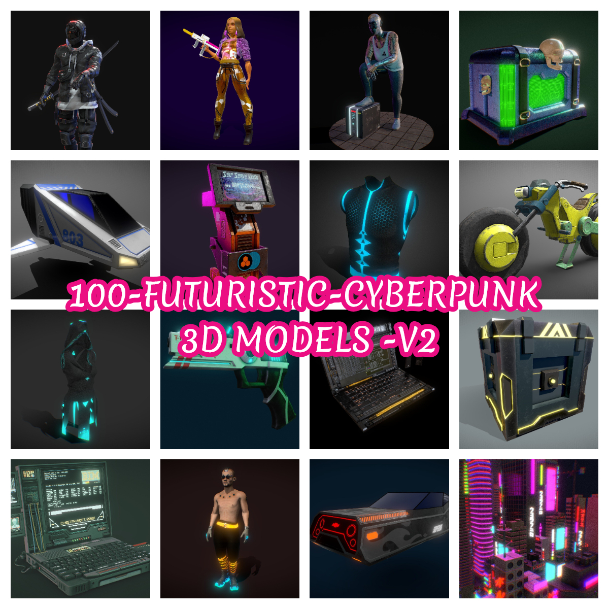 100 3D Models Collection - Ready For Games, Animation, AR, VR ...