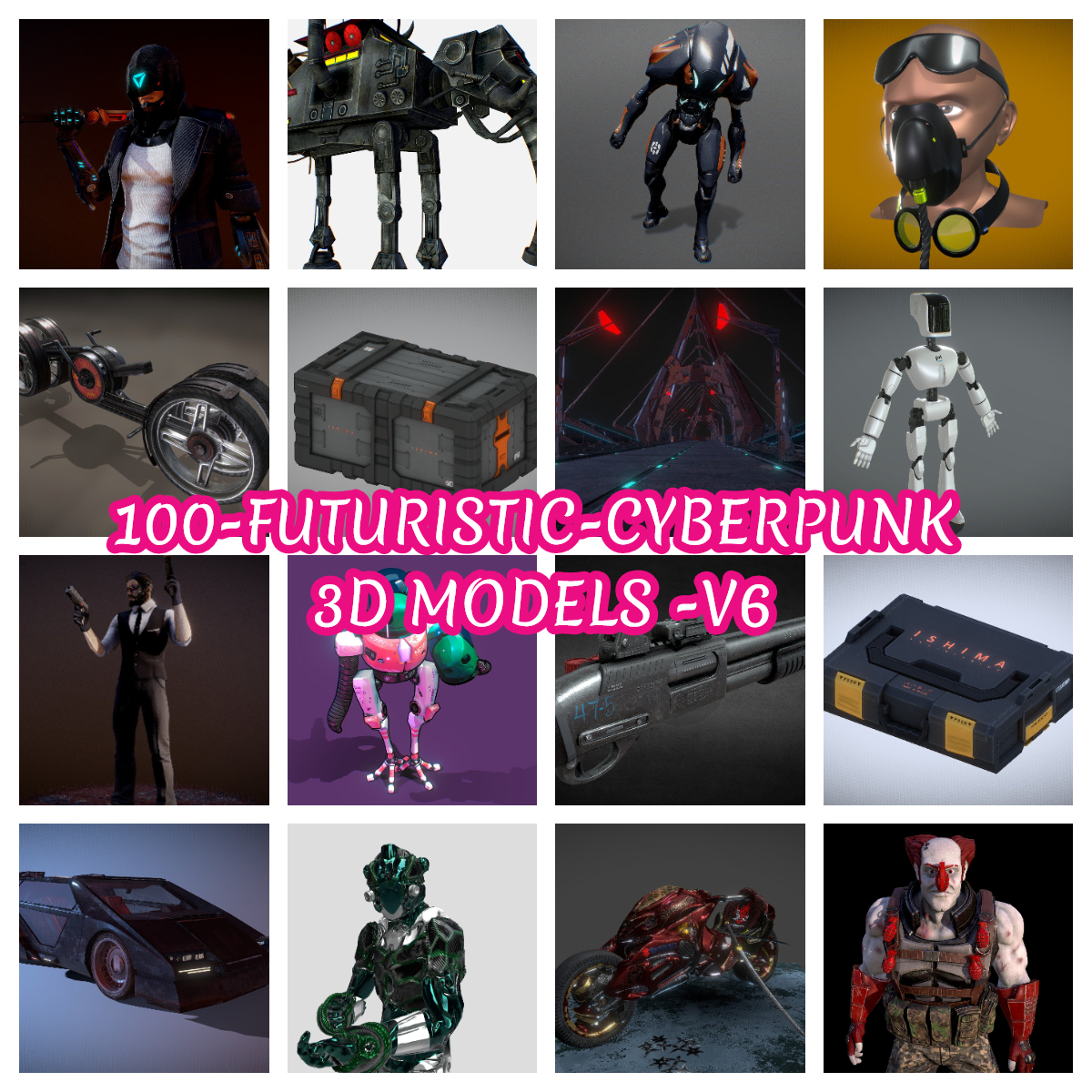 100 3D Models Collection - Ready For Games, Animation, AR, VR ...
