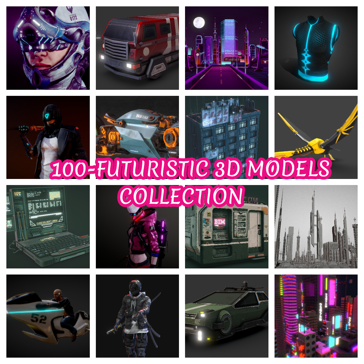 100 3D Models Collection - Ready For Games, Animation, AR, VR ...