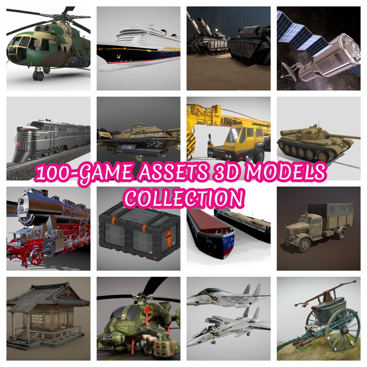 100 3D Models Collection - Ready For Games, Animation, AR, VR ...