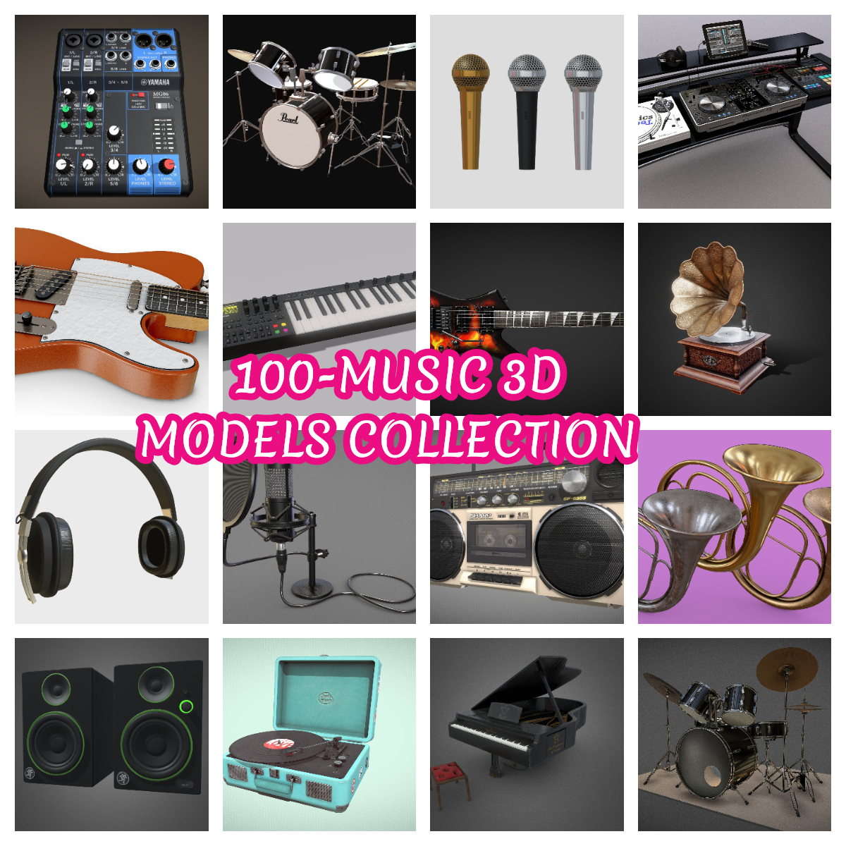 100 3D Models Collection - Ready For Games, Animation, AR, VR ...