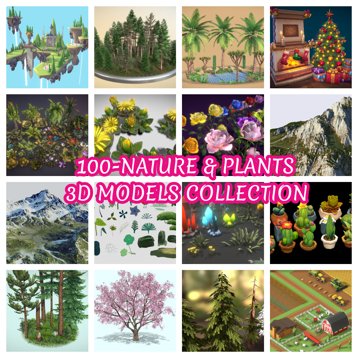 100 3D Models Collection - Ready For Games, Animation, AR, VR ...