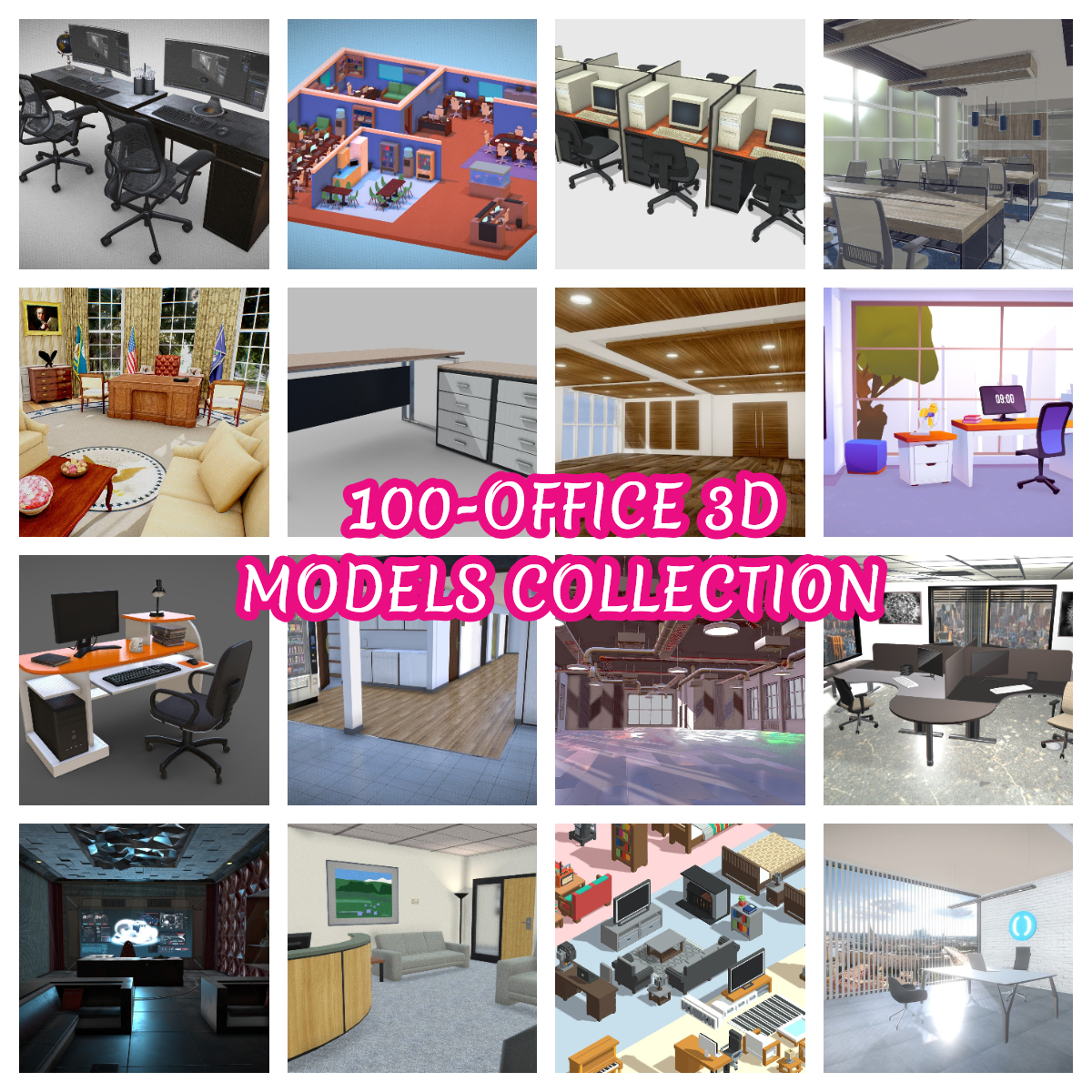 100 3D Models Collection - Ready For Games, Animation, AR, VR ...