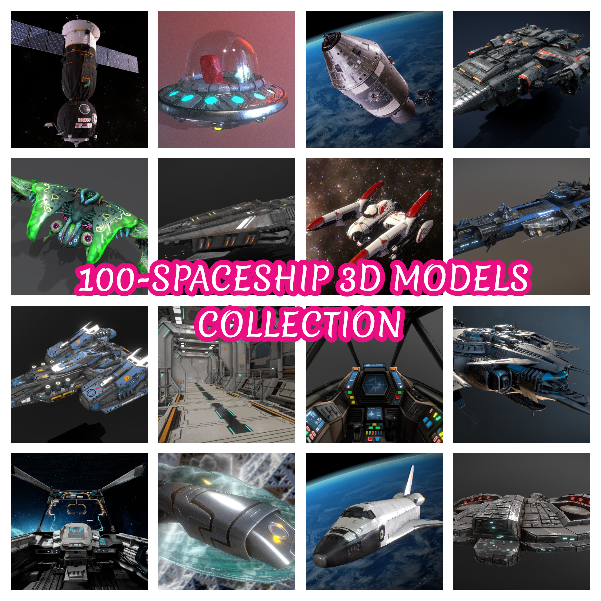 100 3D Models Collection - Ready For Games, Animation, AR, VR ...