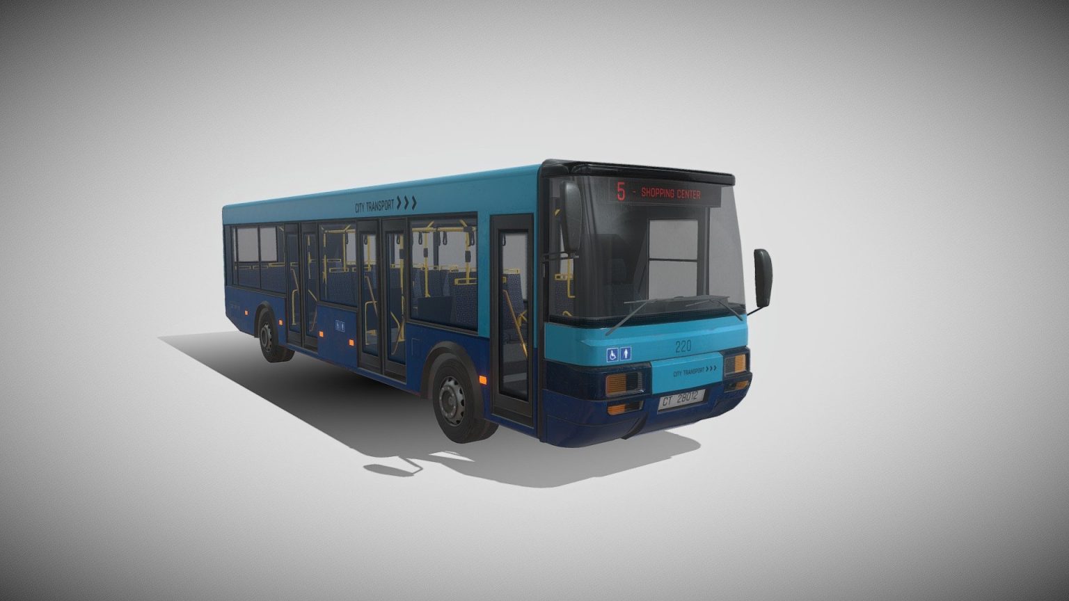 Blue City Bus Animated - deep3dsea