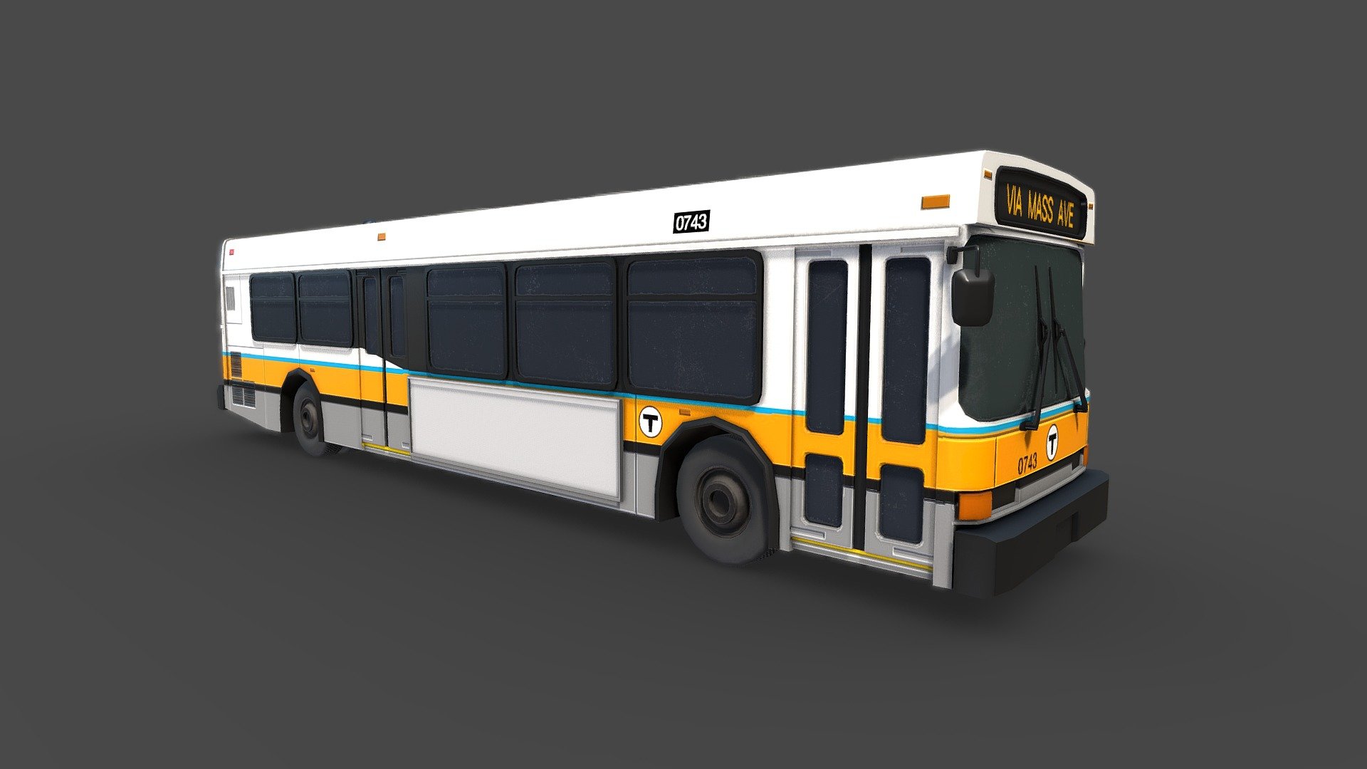 City Bus MBTA Colors Deep3dsea
