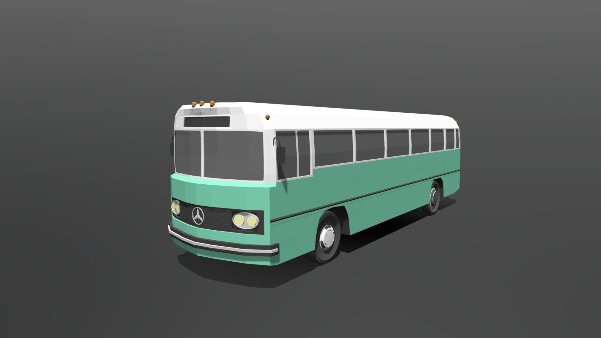 Low Poly Cartoon Retro Bus - deep3dsea