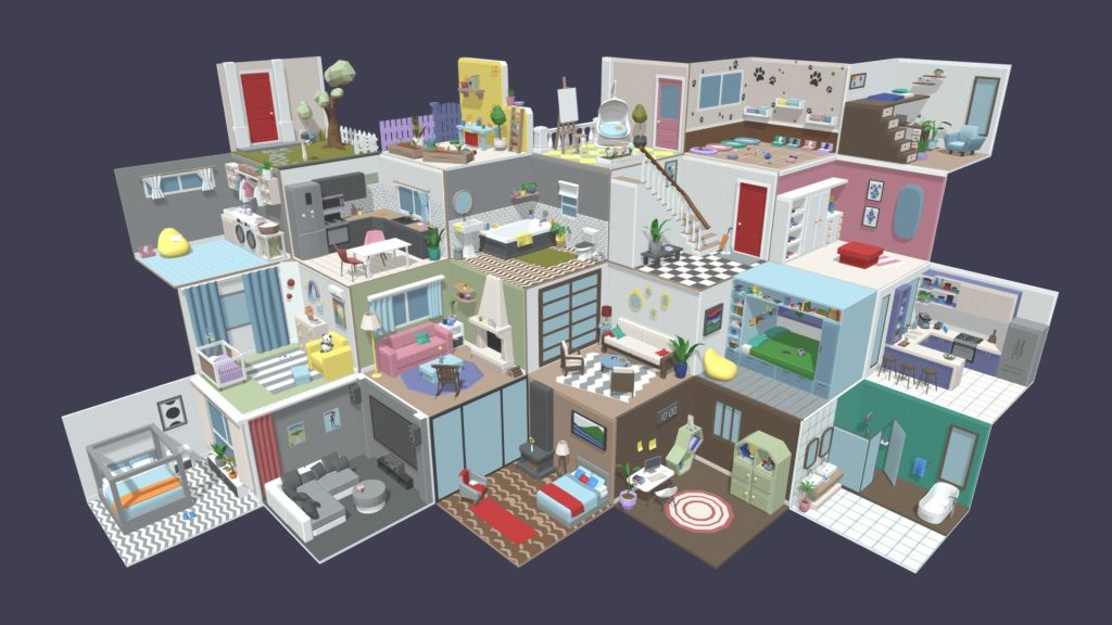 Download Low Poly Rooms Interiors 4 3D Model | Deep3DSea