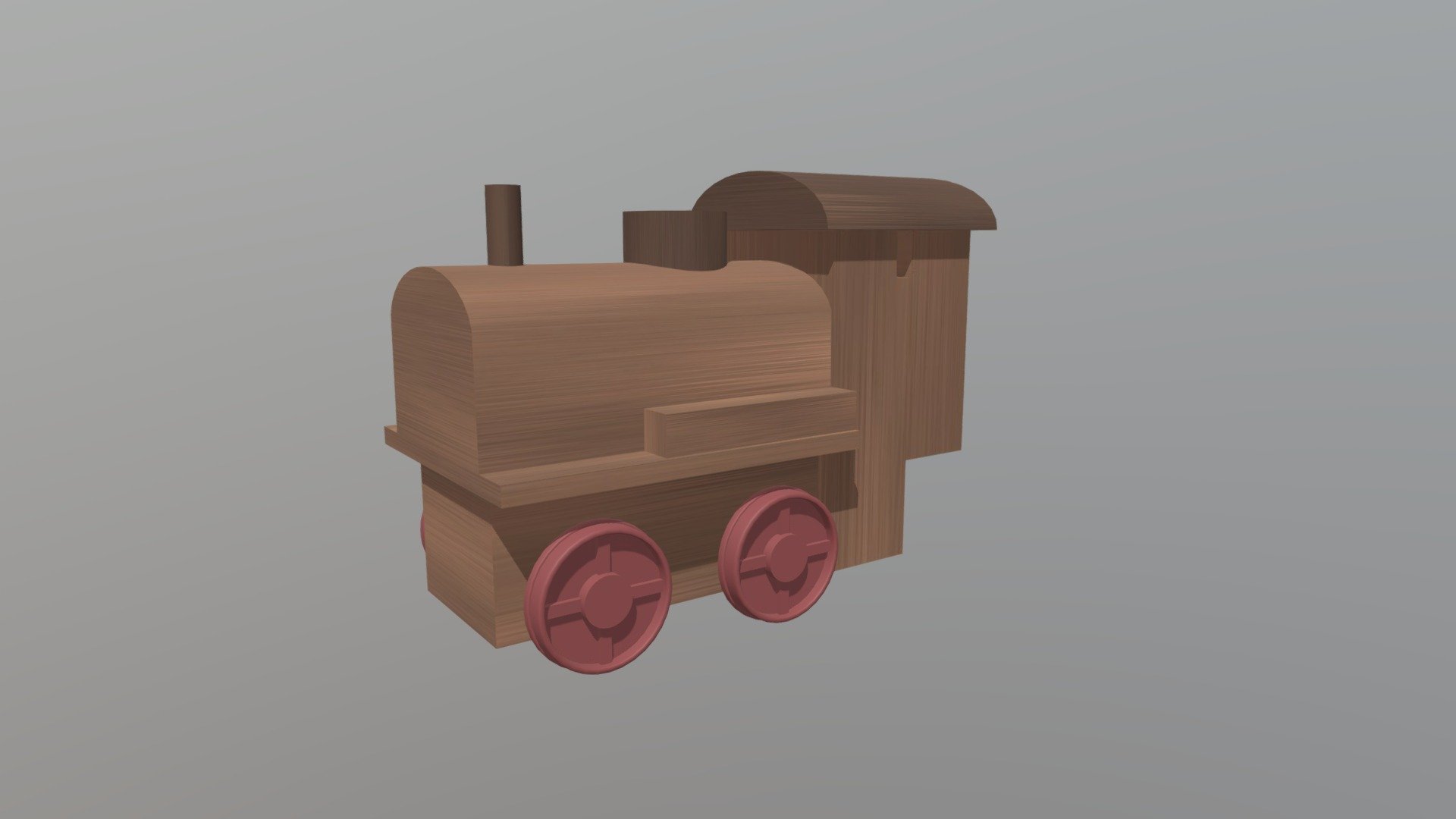 Low Poly Wooden Toy Train - deep3dsea