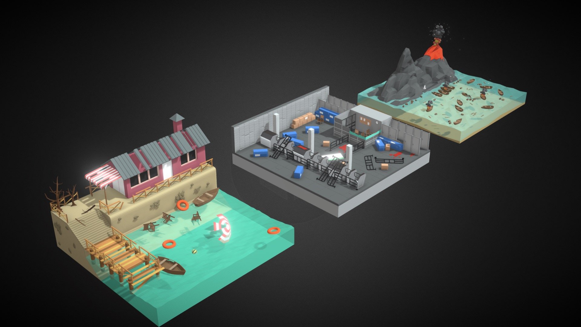 Polygon Zombie Environment Pack Combo - deep3dsea