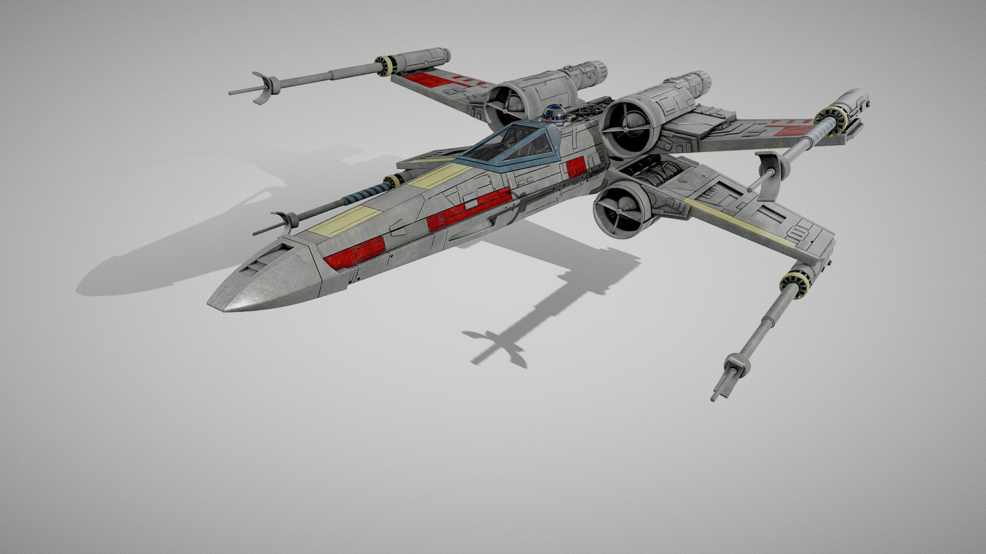 Star Wars X-Wing Fighter with Interior - deep3dsea