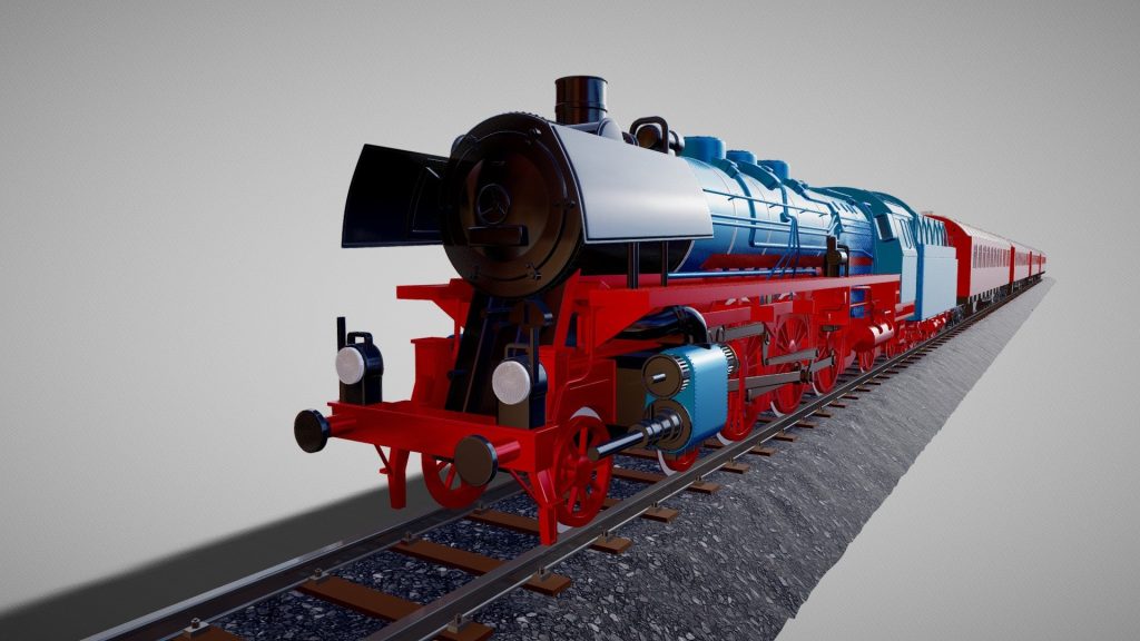 Steam Train Express F-series BR 03.10 1950 - deep3dsea