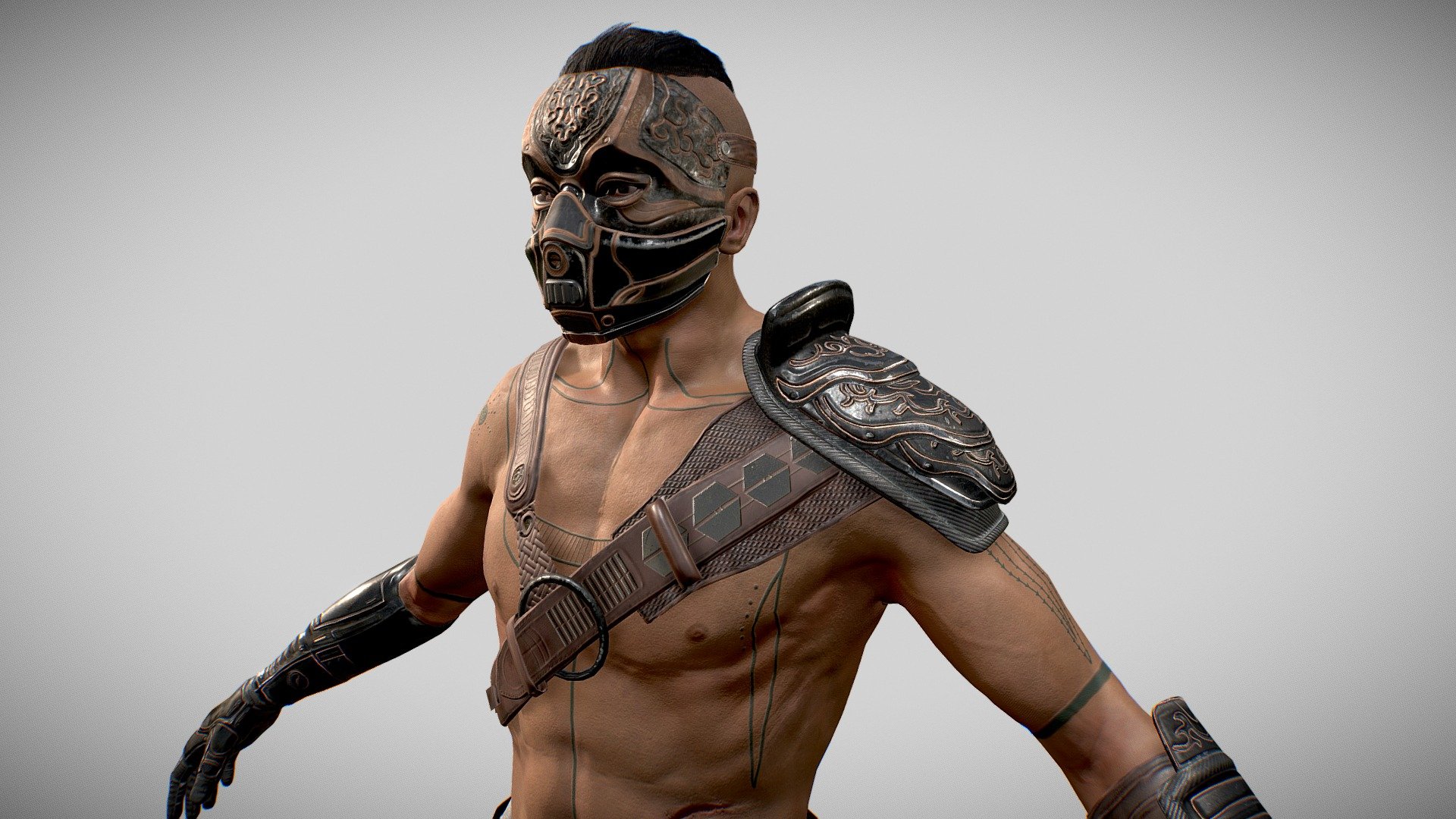Download Tribal Warrior 3D Model | deep3dsea