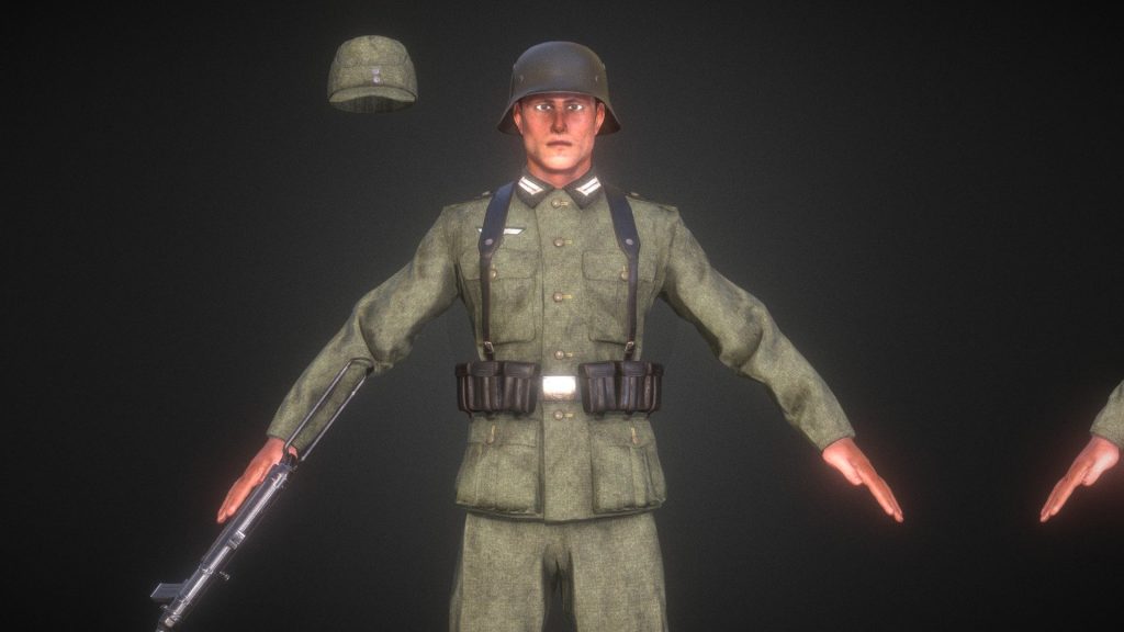 WW2 GERMAN SOLDIER RIGGED-ANIMATED - deep3dsea