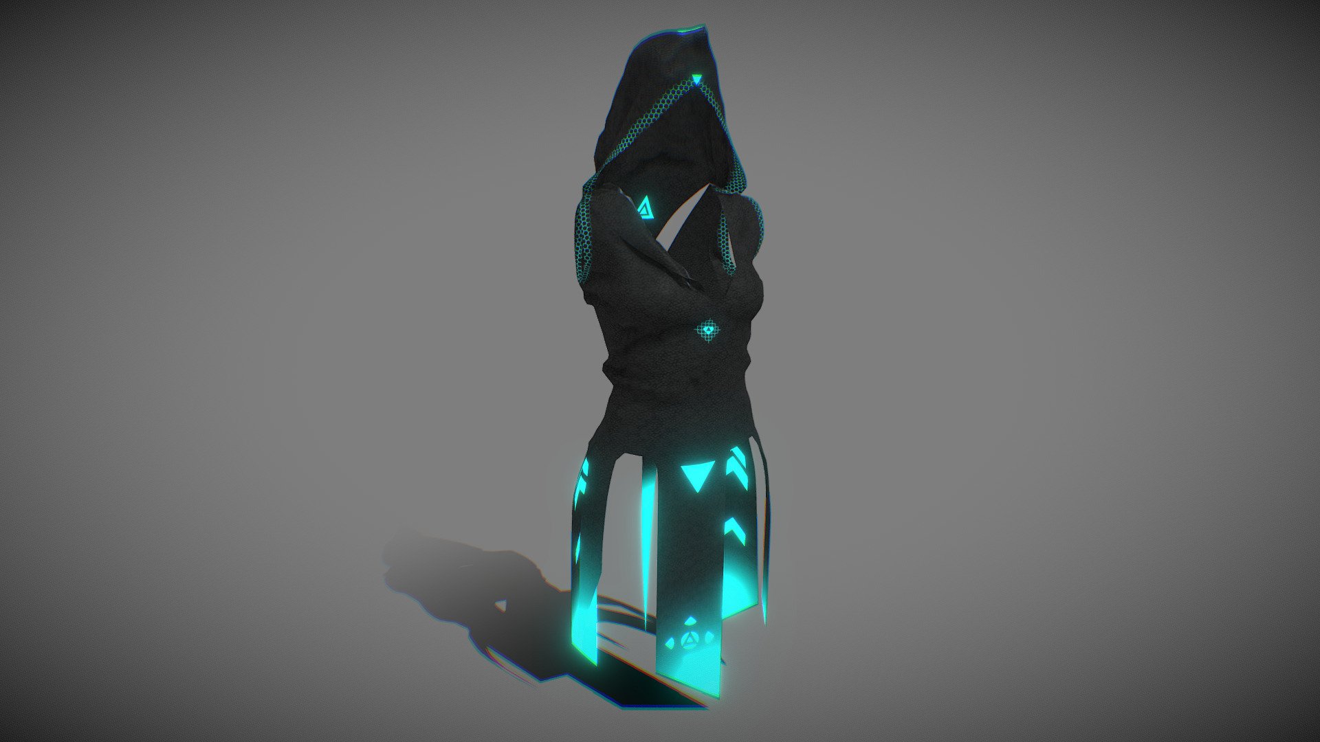 Cyberpunk Girl Hacker Suit - light blue ハッカースーツ - deep3dsea