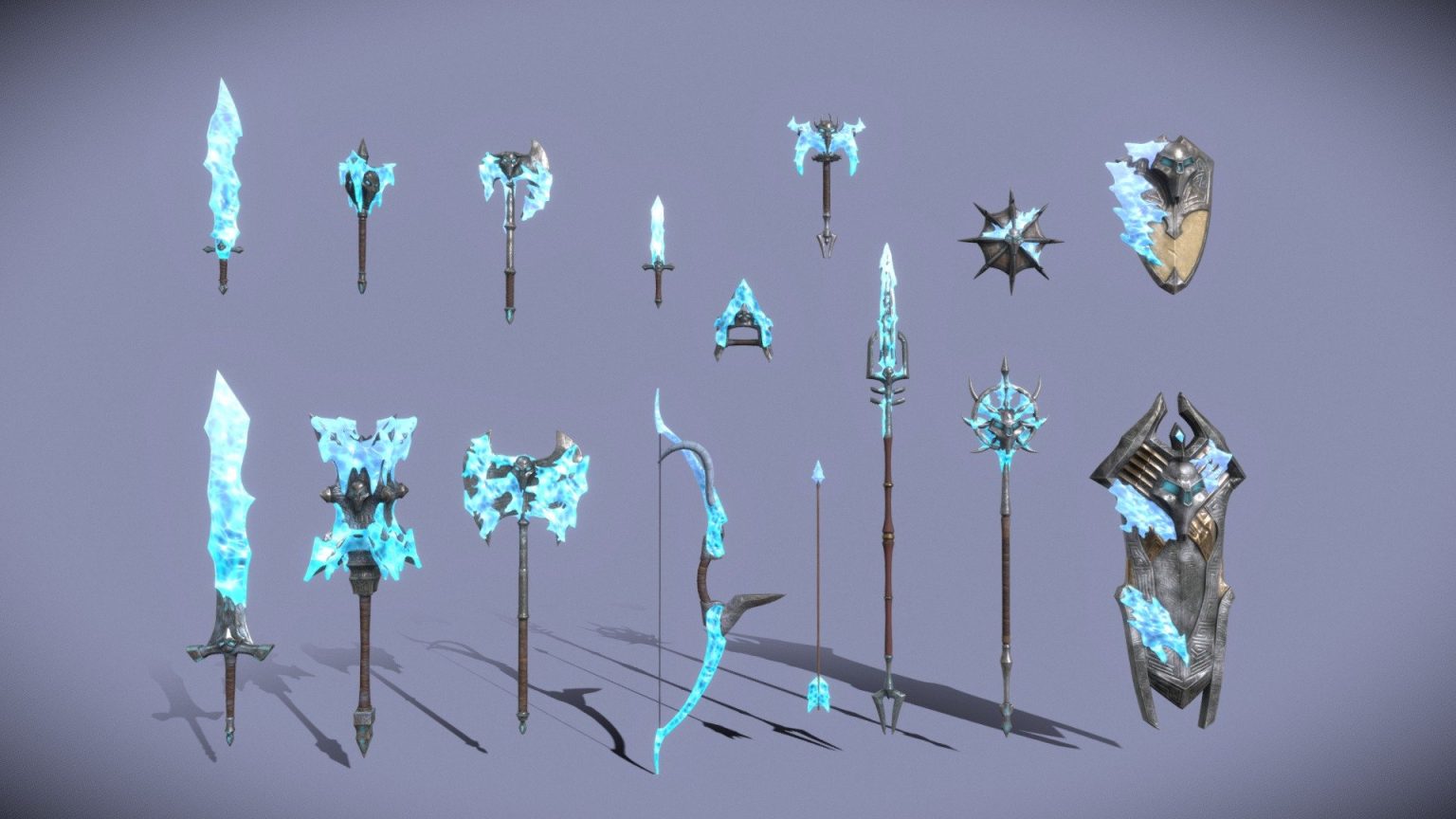 Fantasy Ice Weapon Set - deep3dsea