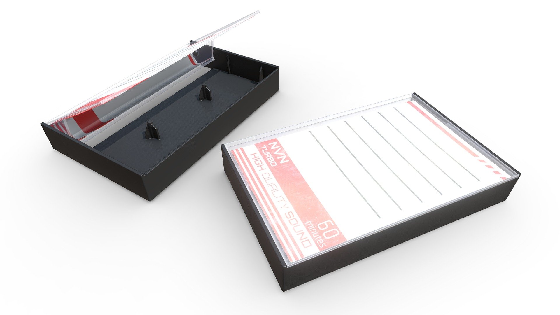 Download Cassette Case Black - 4 Versions 3D Model | deep3dsea