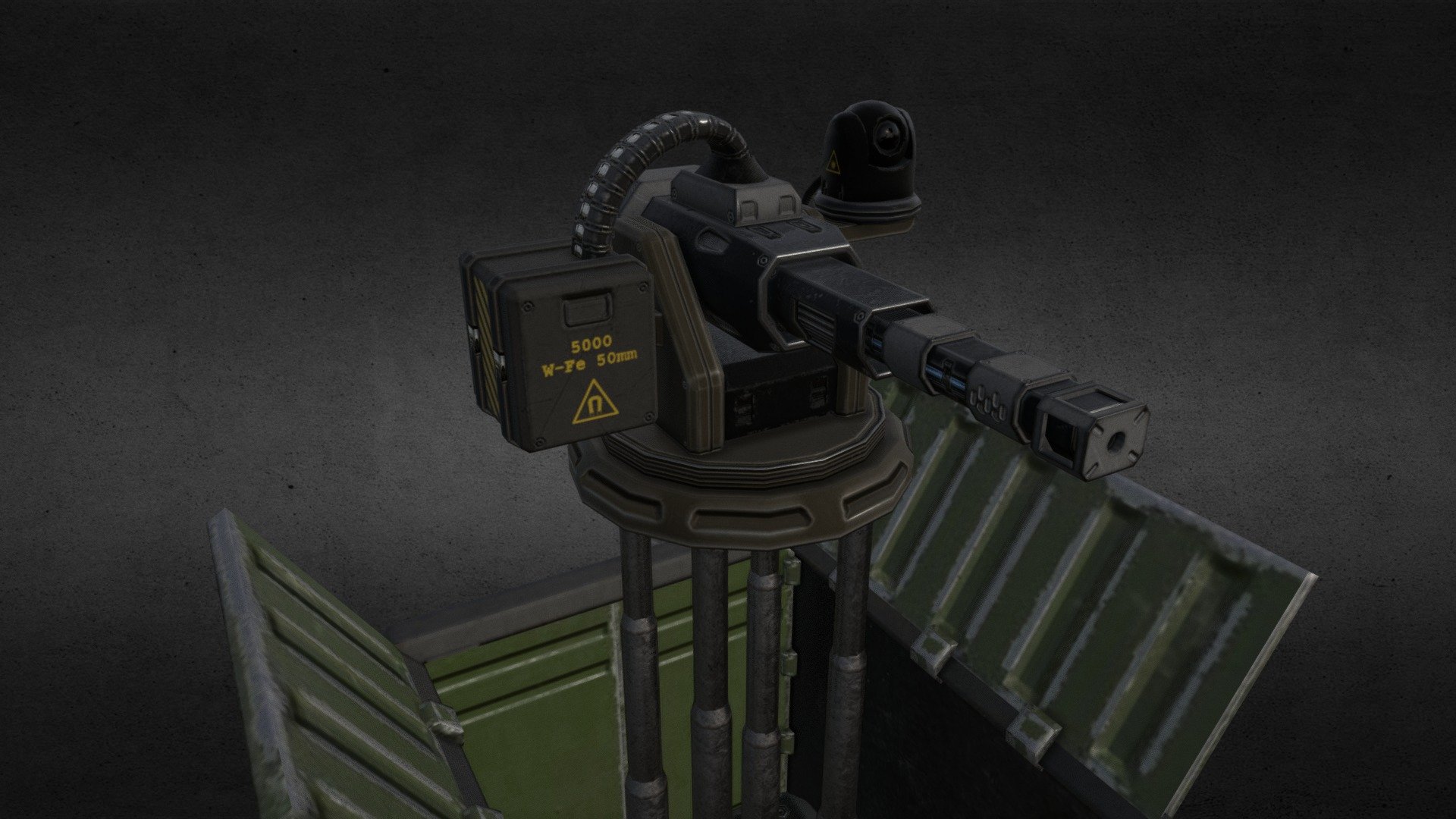 Container-Concealed Pop-Up Railgun Sentry - deep3dsea
