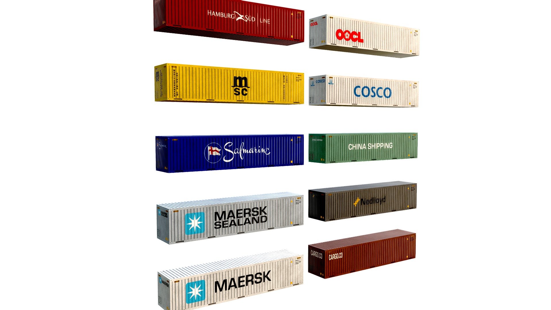 Containers lowpoly - deep3dsea