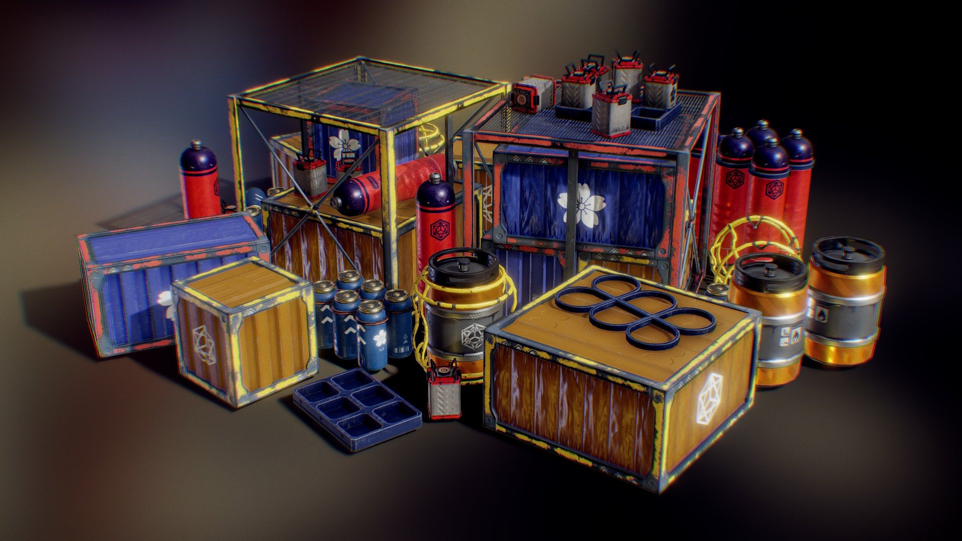 LowPoly SciFi Containers Pack - deep3dsea