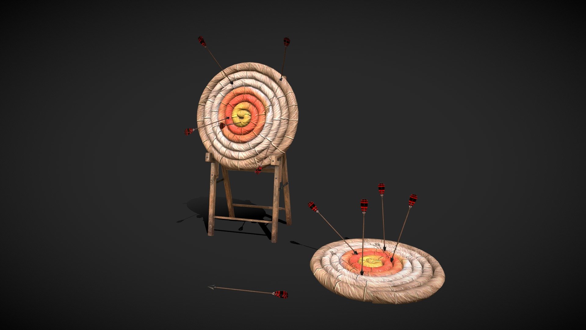 Archery Target Board / Archery Range - low poly - deep3dsea