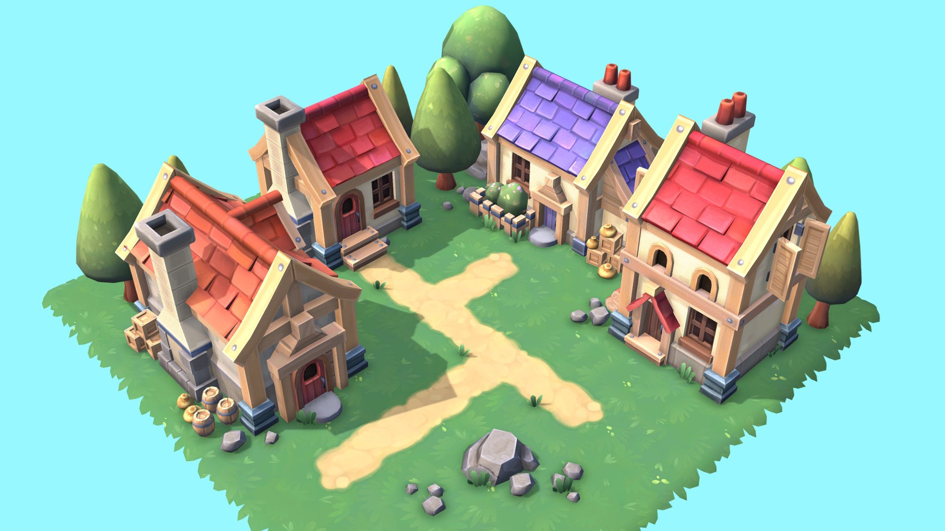 Download Fantasy Set 3D Model | deep3dsea