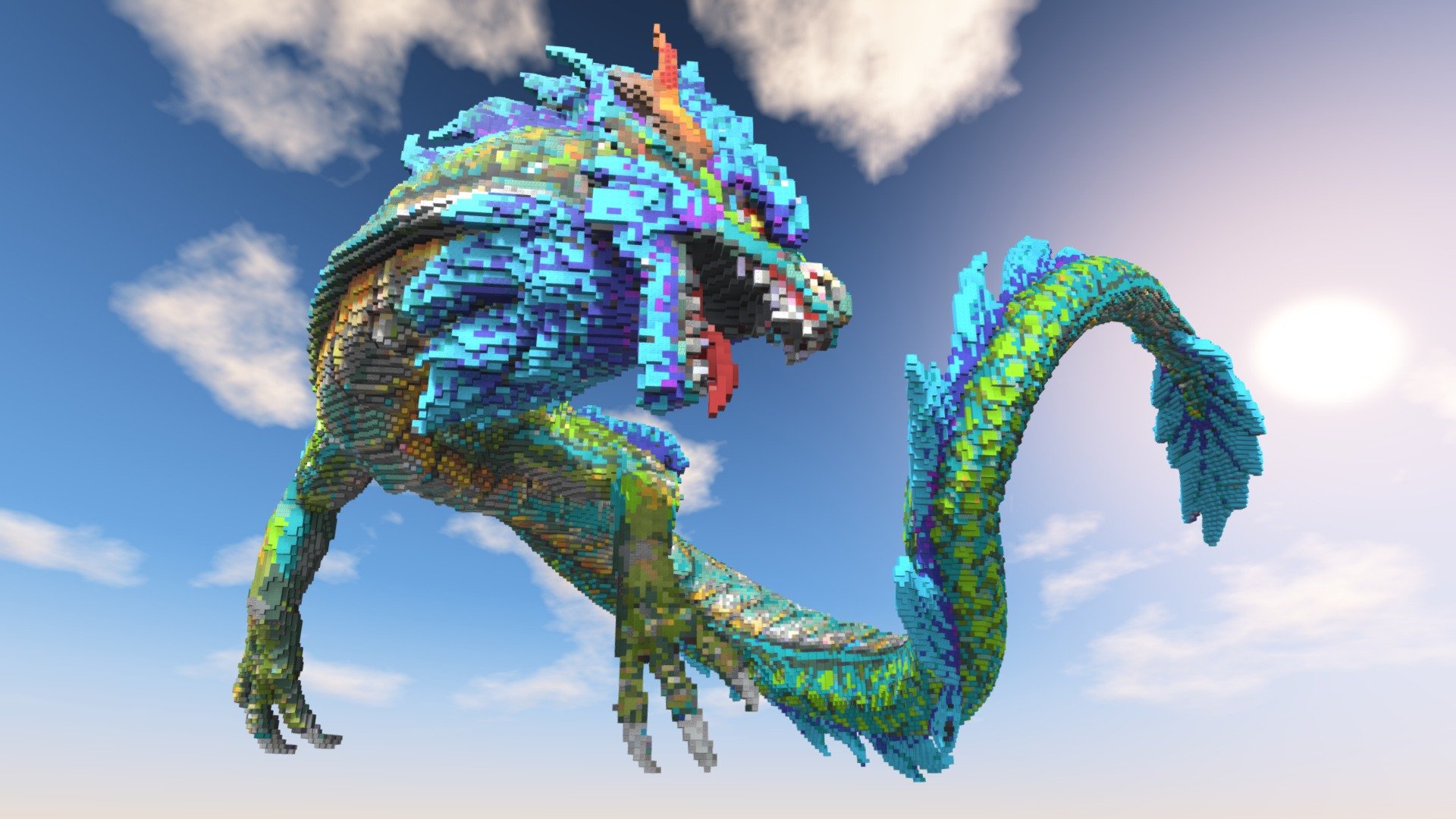 Minecraft Serpent Dragon Build Schematic - deep3dsea