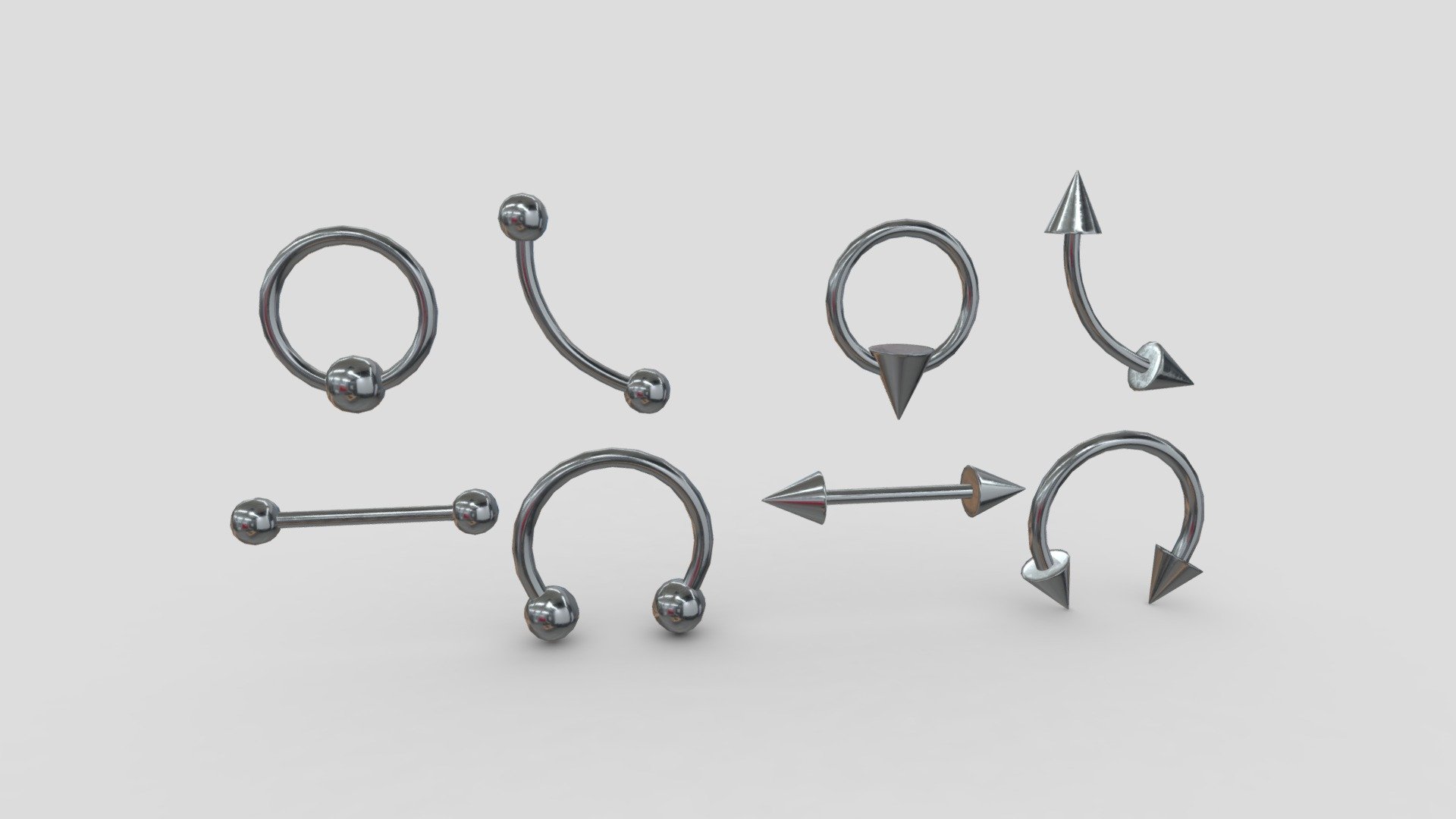 Download Piercings Pack 3D Model | deep3dsea