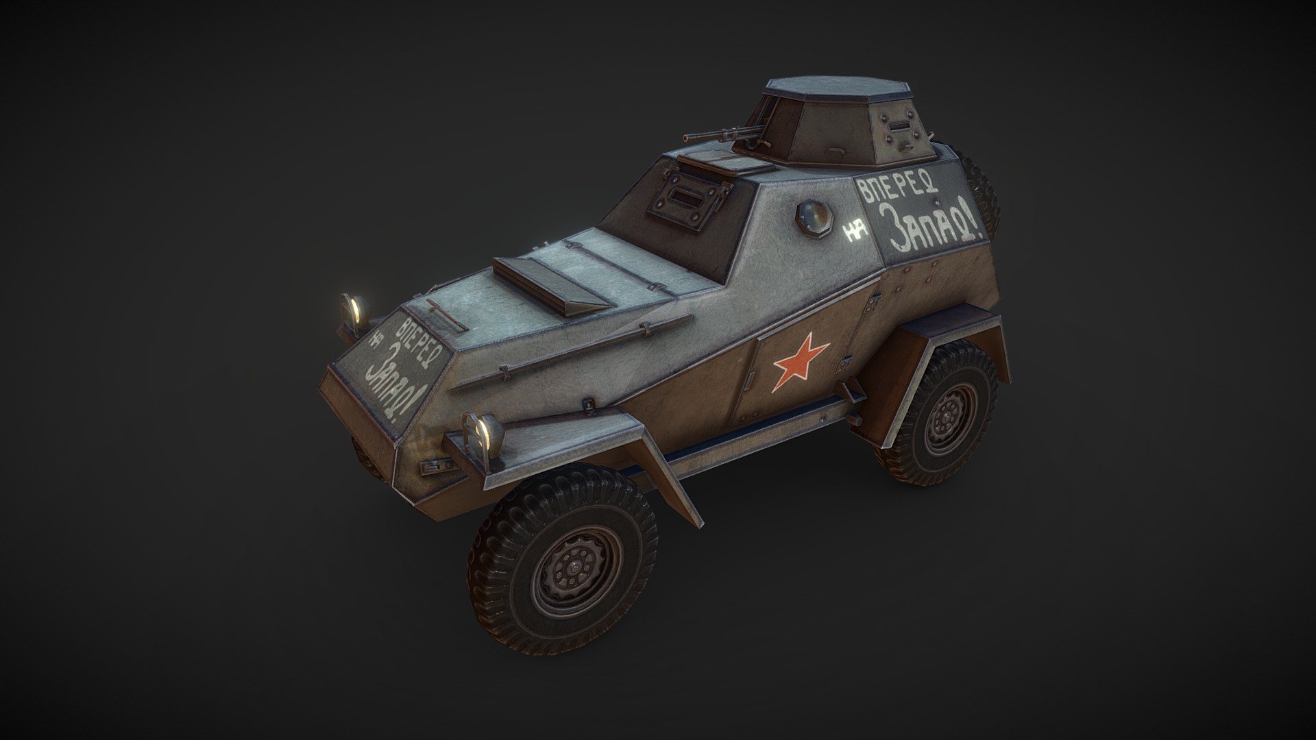 Download Low Poly Ba 64 Soviet Armoured Scout Car 3D Model | Deep3DSea