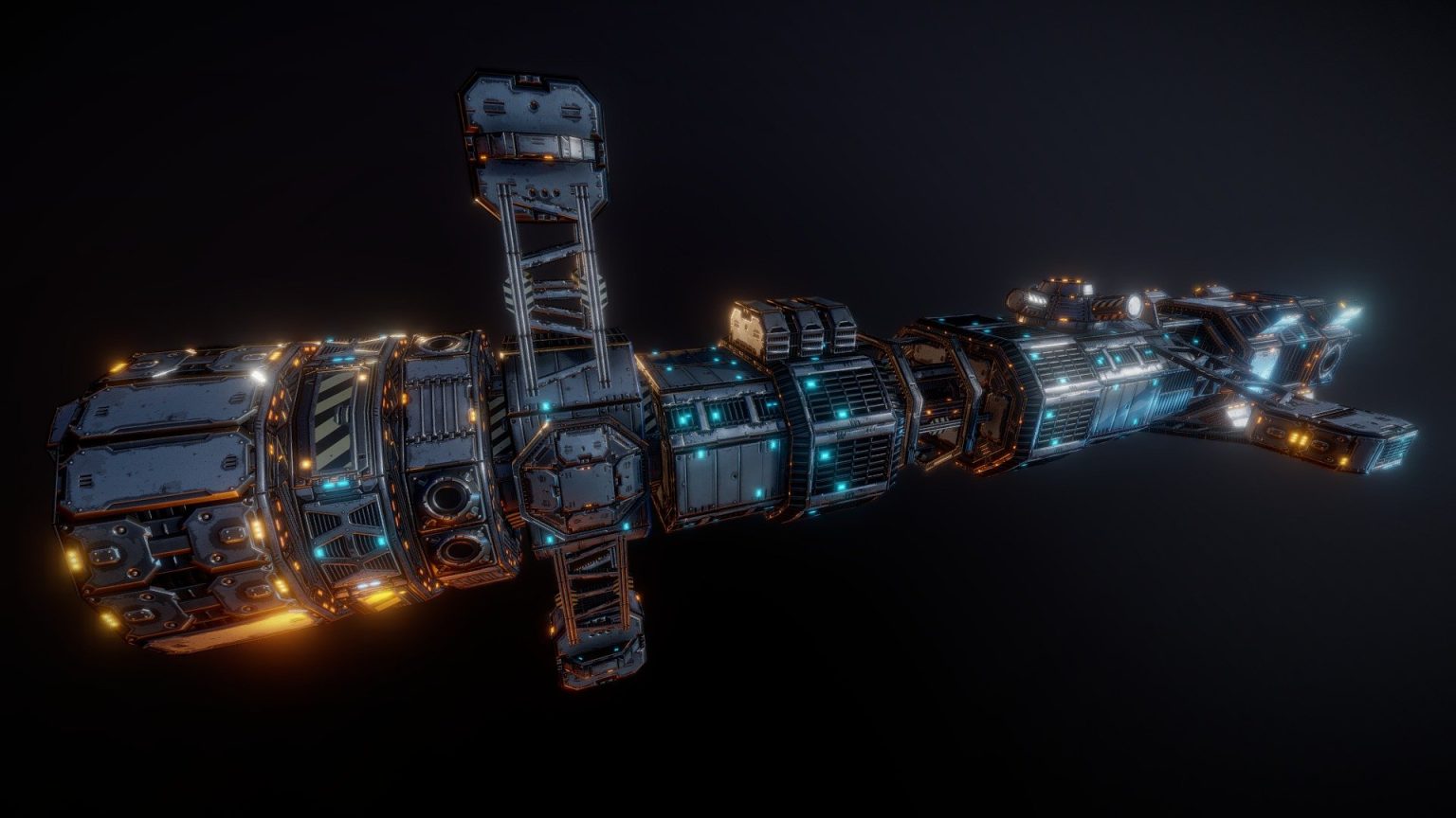 Lowpoly Modular Spaceship - deep3dsea