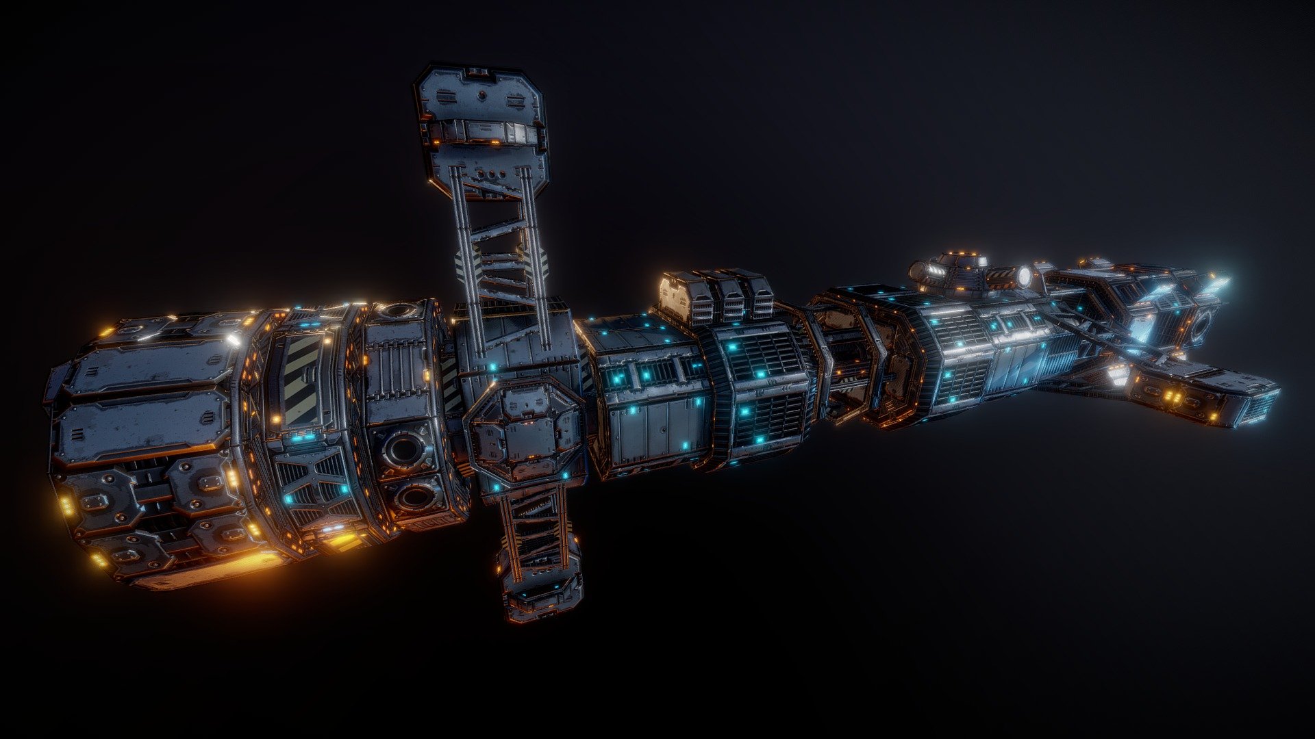 Lowpoly Modular Spaceship - deep3dsea