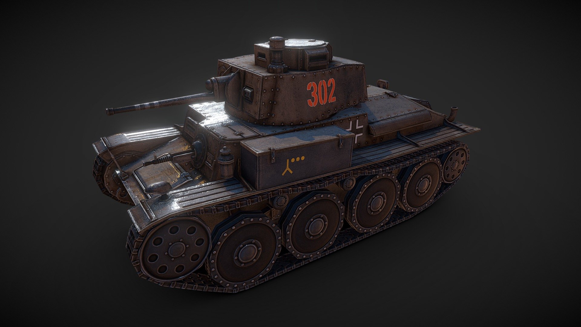 Panzerkampfwagen 38(T) lowpoly tank - deep3dsea