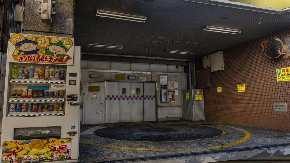 Japanese garage with vending machine scan - deep3dsea