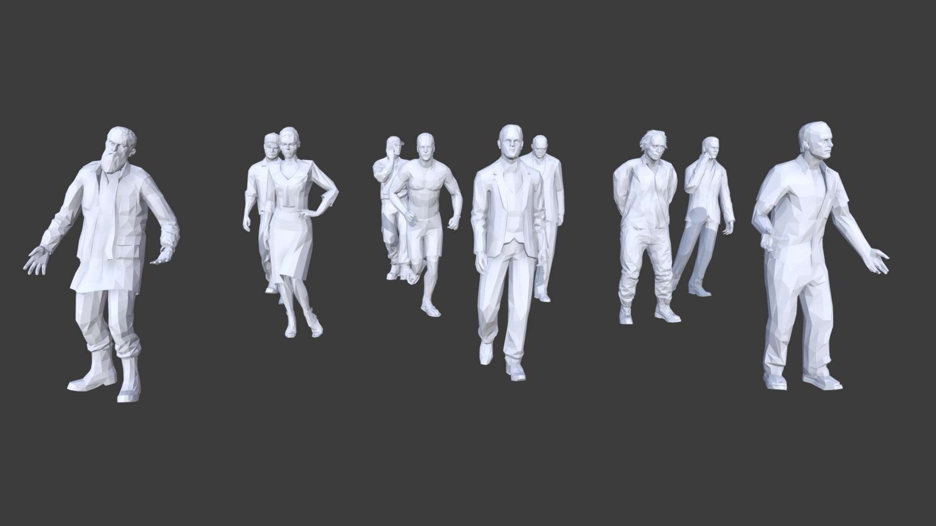Low Poly People Collection 16 - deep3dsea