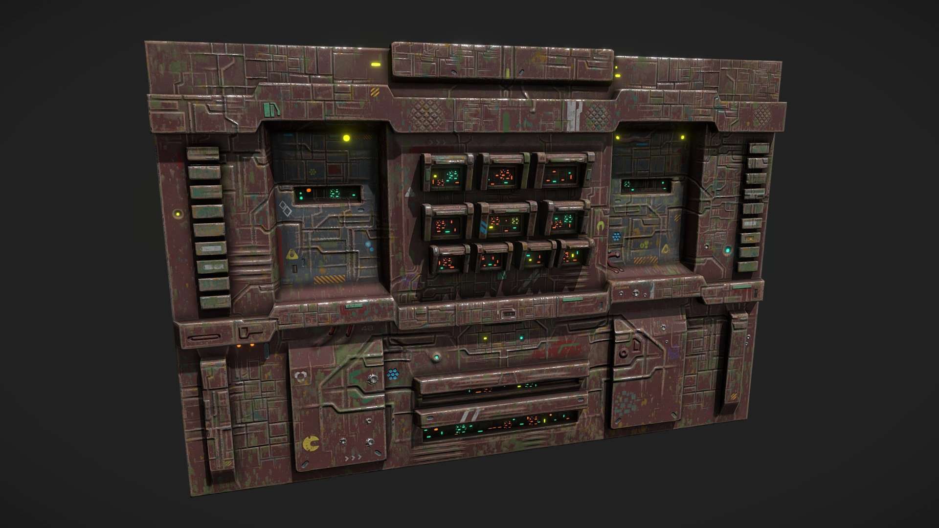 Low poly sci fi facade environment asset - deep3dsea