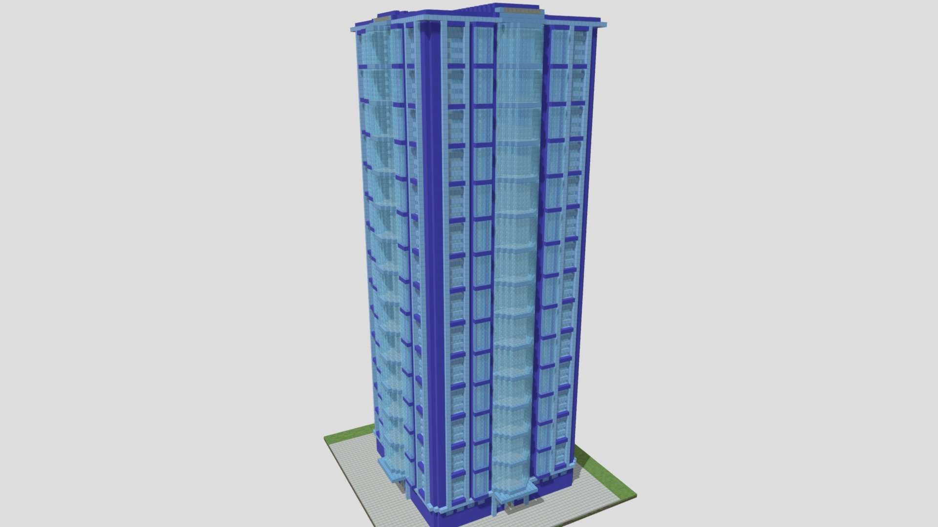 Modern blue-walled skyscraper in Minecraft. - deep3dsea