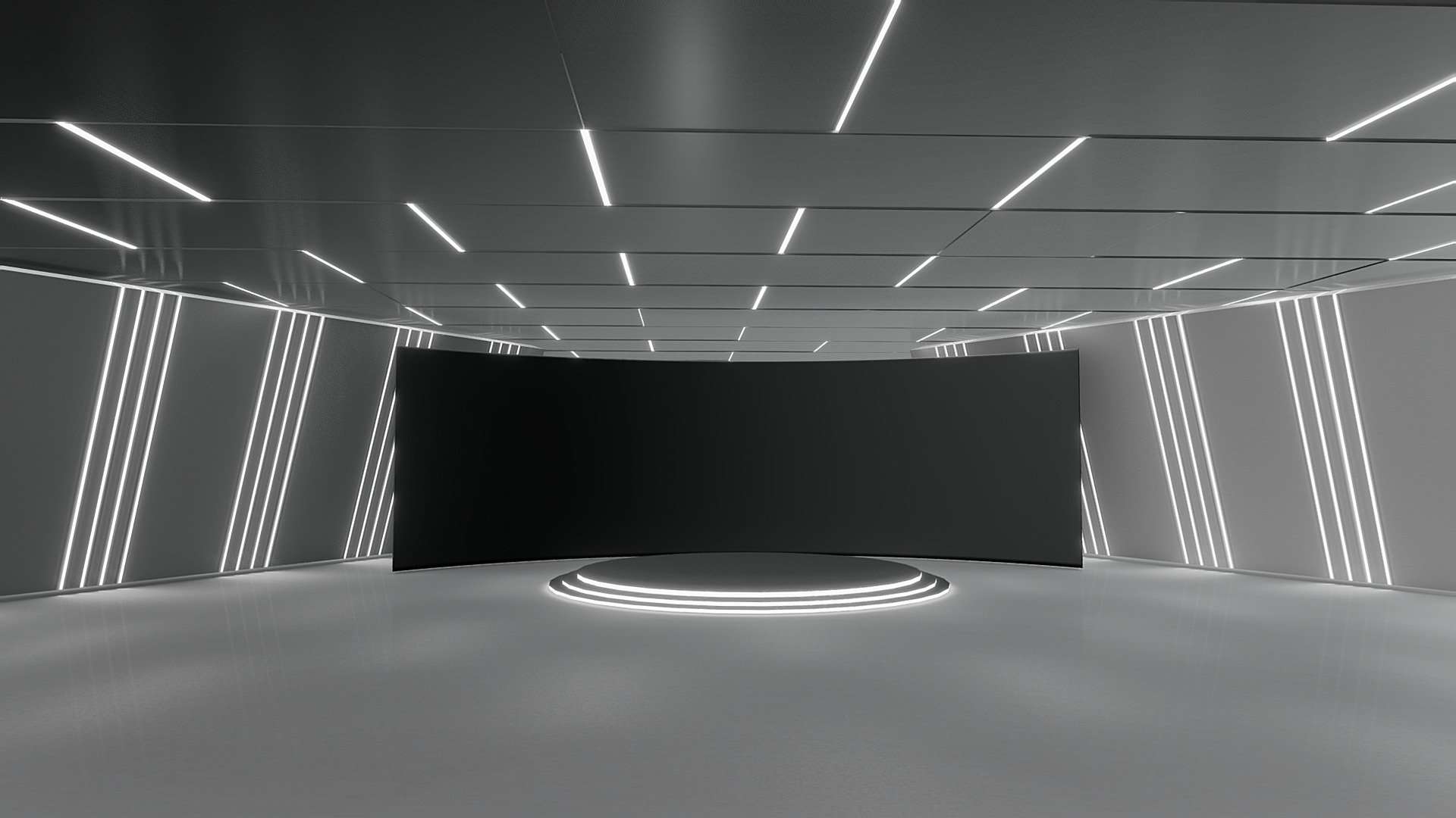 Download Sci-fi stage hall baked ready for virtual events 3D Model ...