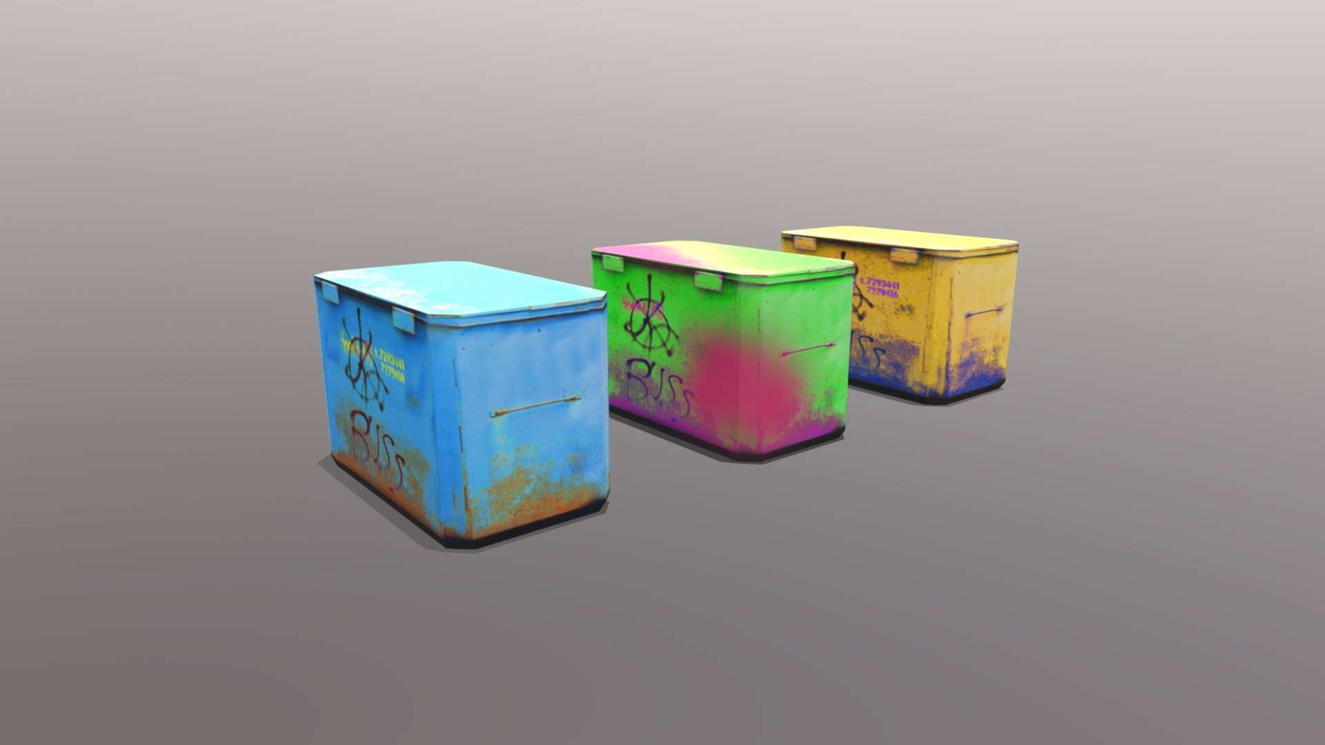 Three Trash Containers - deep3dsea