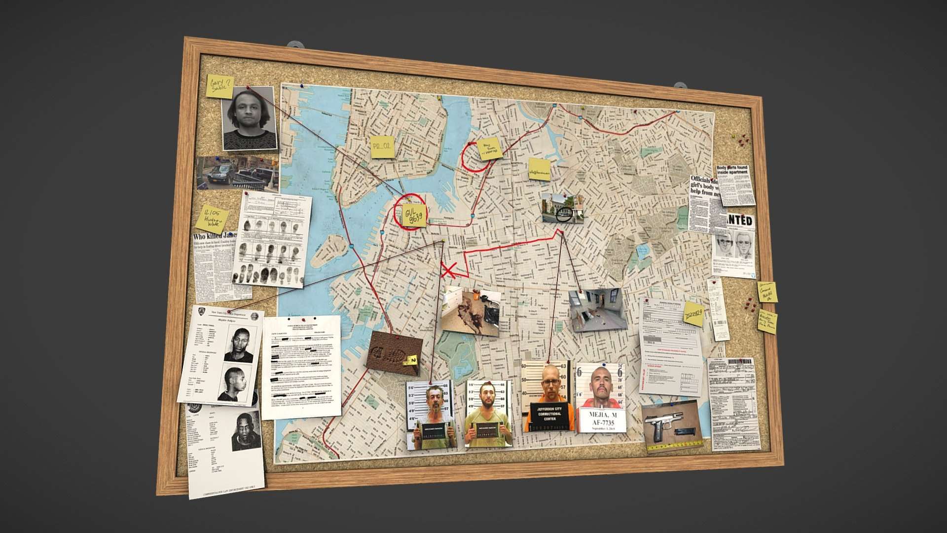 Detective Pinboard - deep3dsea