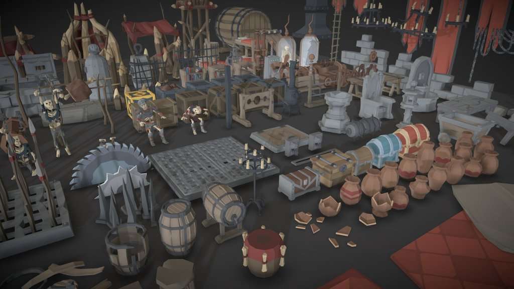 POLYGON - Dungeon Props - deep3dsea