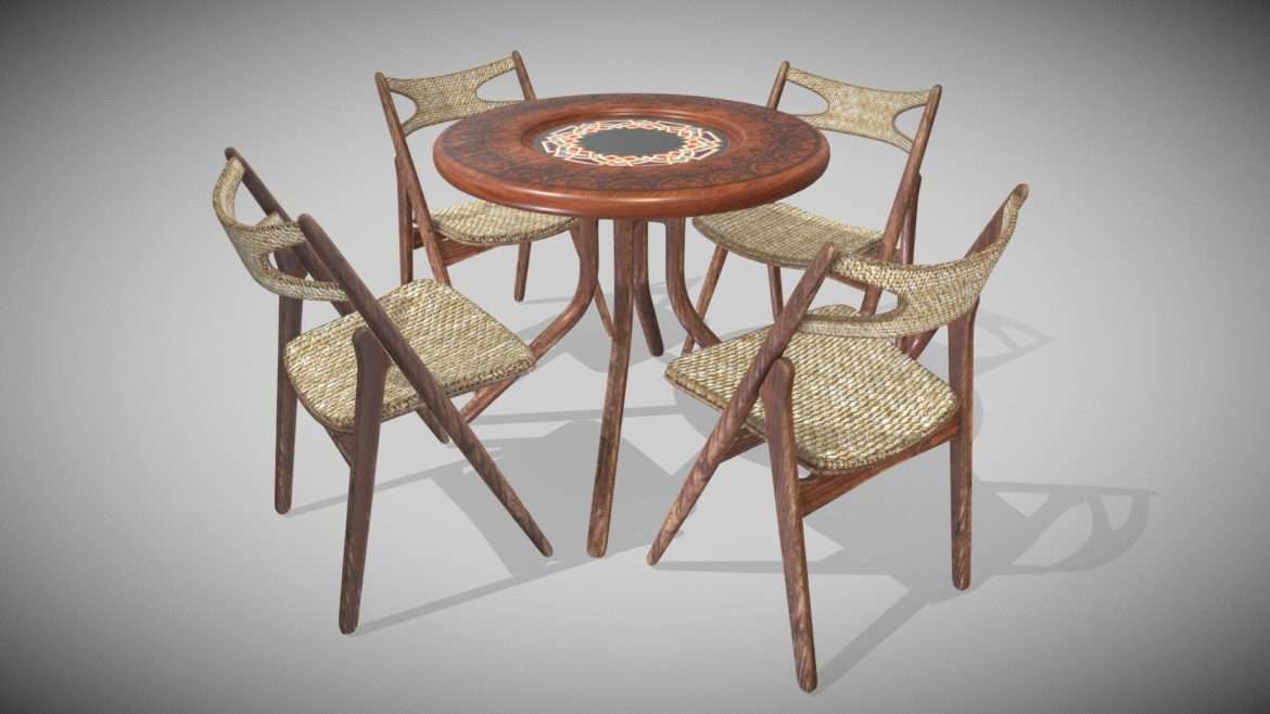Download Set Table and Chair 3D Model | deep3dsea