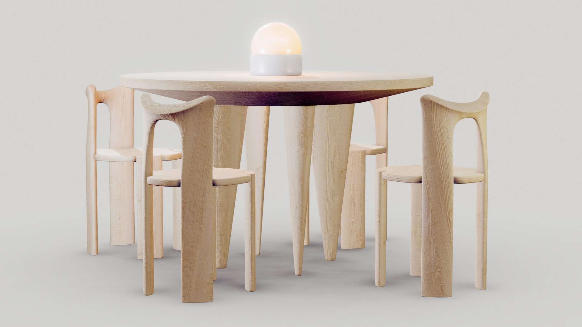 Wooden Table Set - deep3dsea