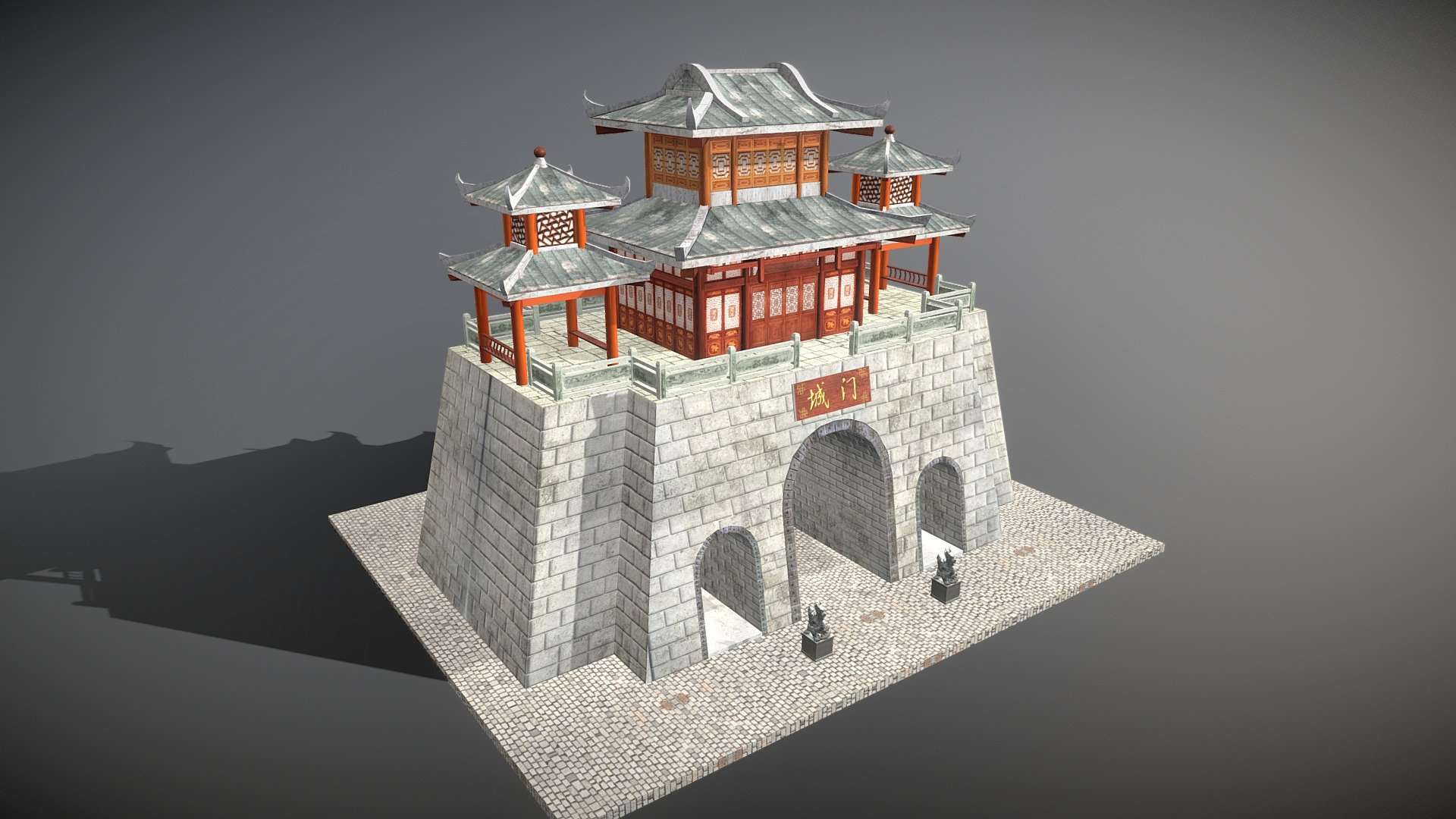 Download Chinese City Gate 3D Model | deep3dsea