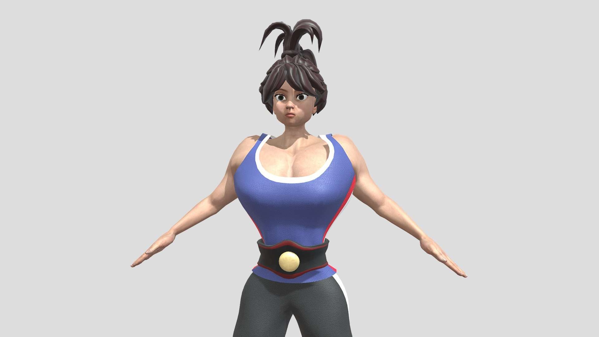 Boxer woman cartoon game character - deep3dsea