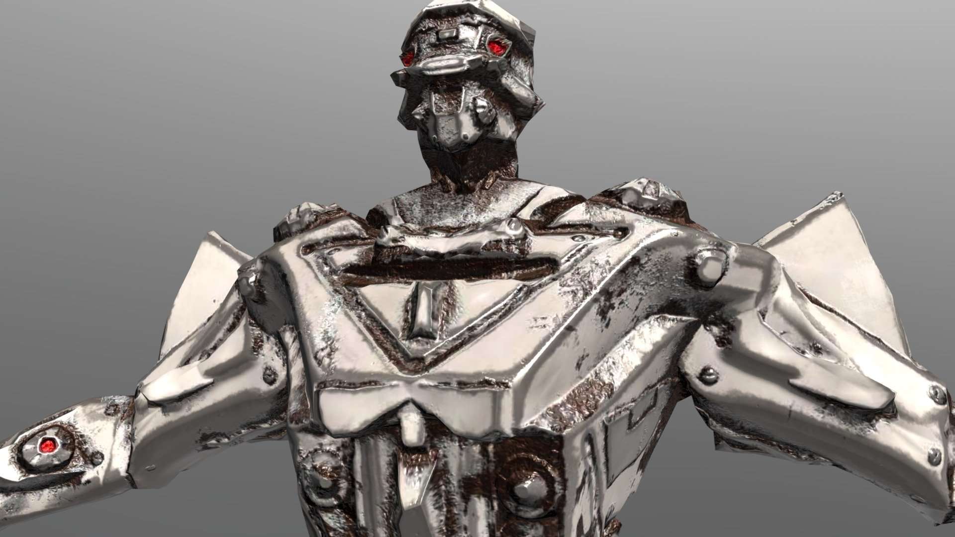 Cyber Soldier Robot Rust - deep3dsea