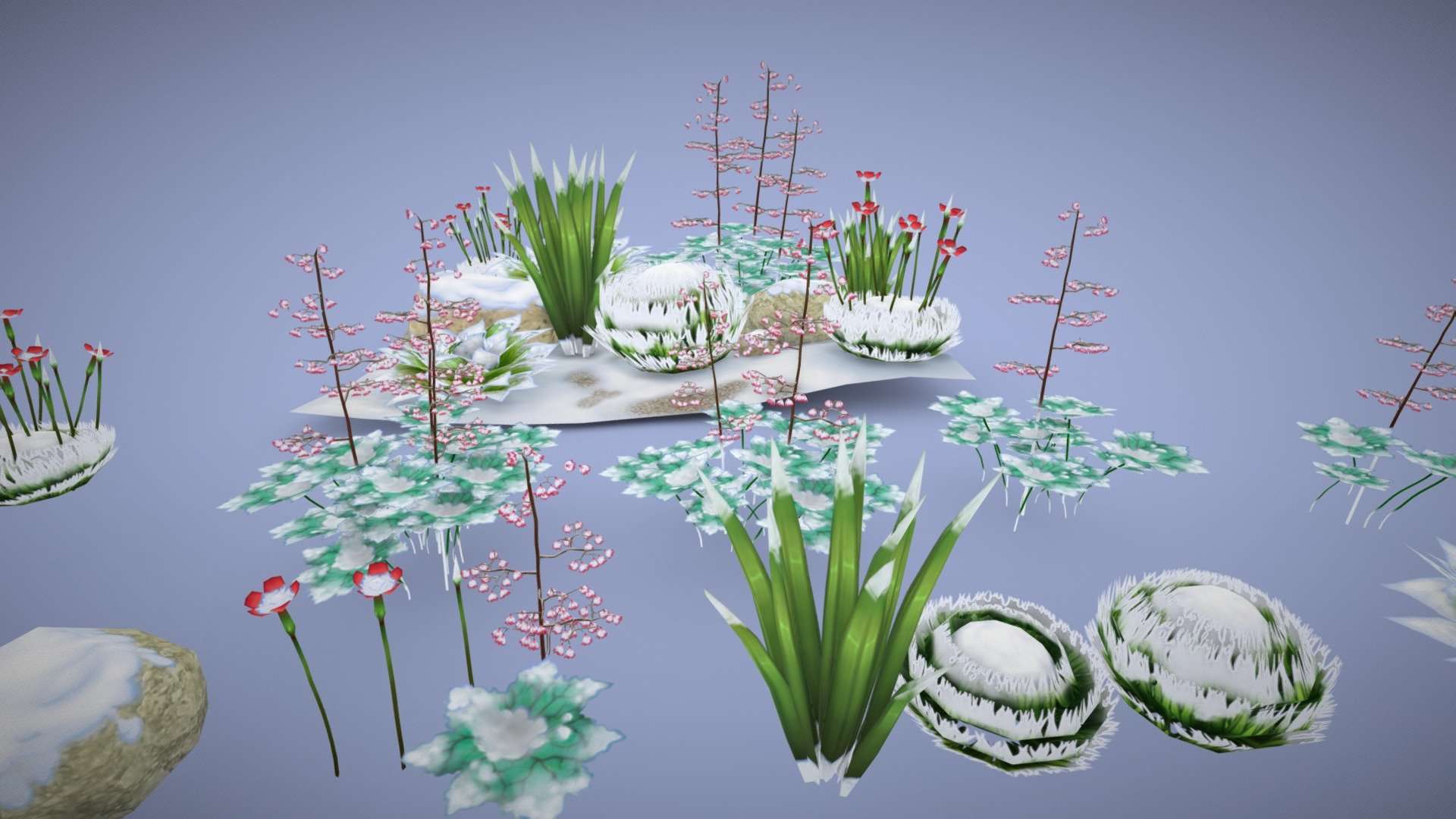 【Game Ready】 Bitbot Plants - Winter - deep3dsea